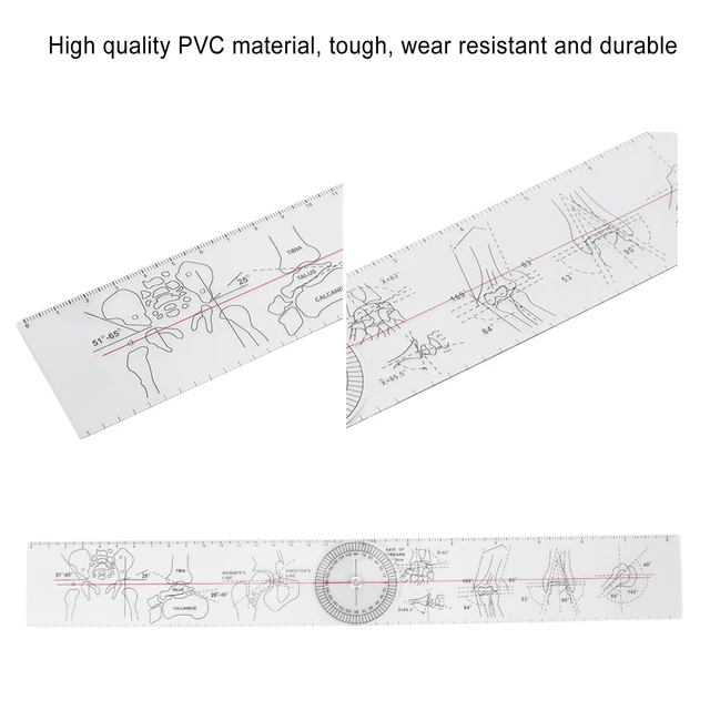 PVC GONIOMETER ANGLE Ruler 360 Degree Measure Joints Motion Range For ...