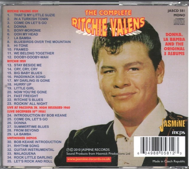 RITCHIE VALENS L'INTÉGRALE Ritchie Valens CD 35 Pistes (JASCD581) UK ...