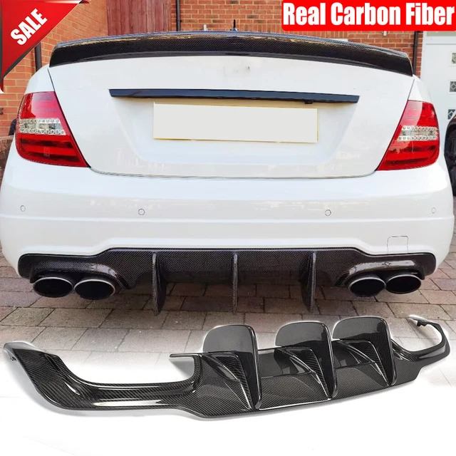 CARBON FIBER REAR Bumper Diffuser Big Fins for Mercedes Benz W204 C63 ...