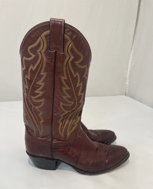 JUSTIN MEN’S COWBOY Boots Western USA Iquana Lizard & Leather Size 9D ...