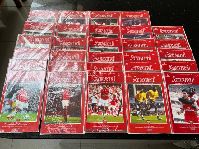 ARSENAL HOME PROGRAMMES 2006/2007 Complete Set *First Season @ Emirates ...