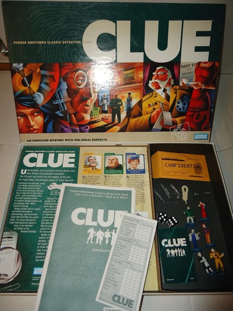 VINTAGE 2002 CLUE Parker Brothers Detective Game COMPLETE Set-NICE! £16 ...