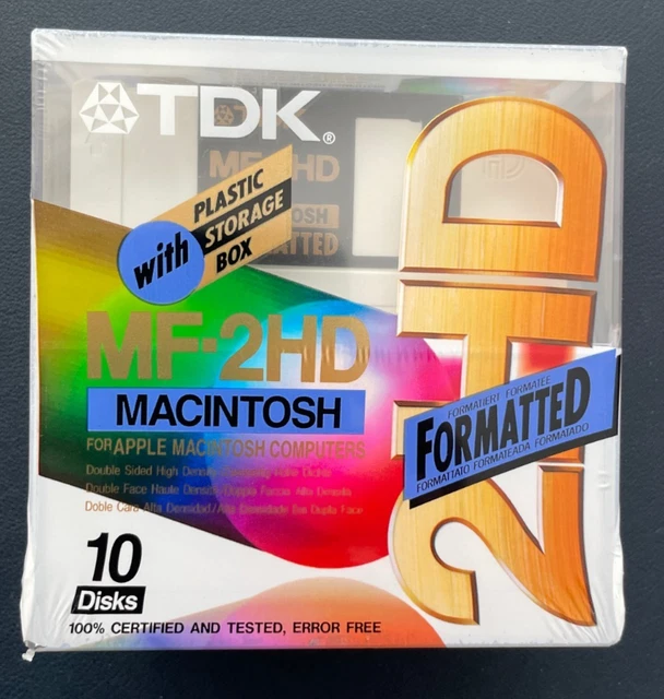 10 TDK MF-2HD Floppy Disks Diskettes Disks for Apple Mac - New Old ...