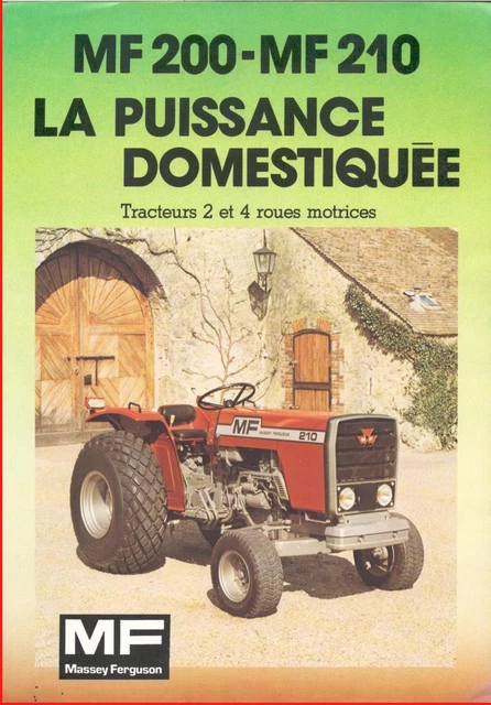 BROCHURE BROCHURE TRACTEUR Tracteur Massey Ferguson MF 200/210 - 6 pages EUR 14,04 - PicClick FR