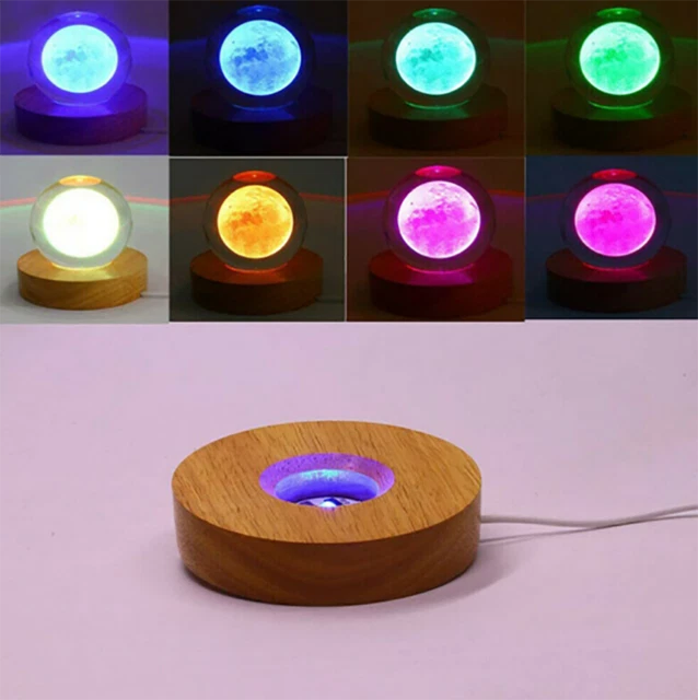 WOOD LIGHT BASE Wooden LED Light Display Stand Lamp Holder £5.03 ...