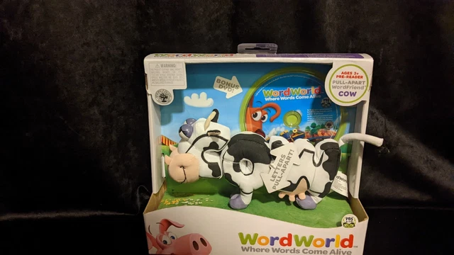 PBS KIDS WORD World Pull-Apart WordFriend Magnetic COW + DVD BRAND NEW ...