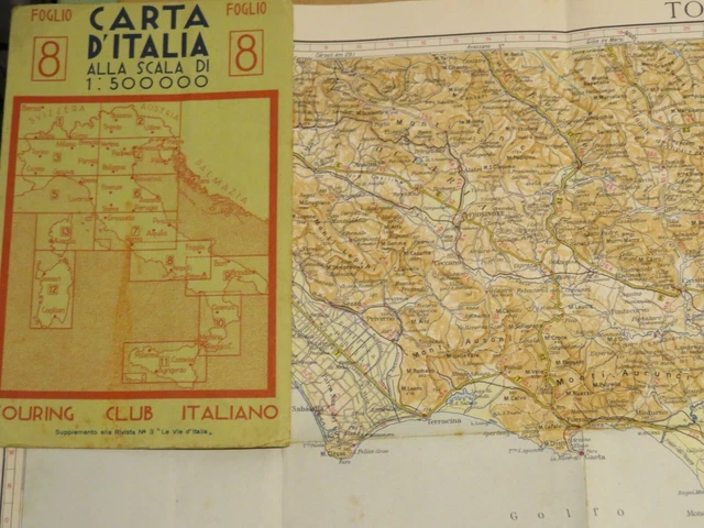 OLD MAP MAP map fascist era TCI 1 500000 Naples Foggia Potenza $11.20 ...