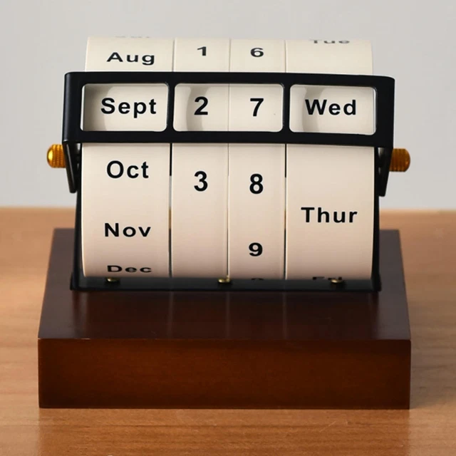 CALENDRIER ROTATIF EN bois, nouveauté, calendrier de bureau pour école ...