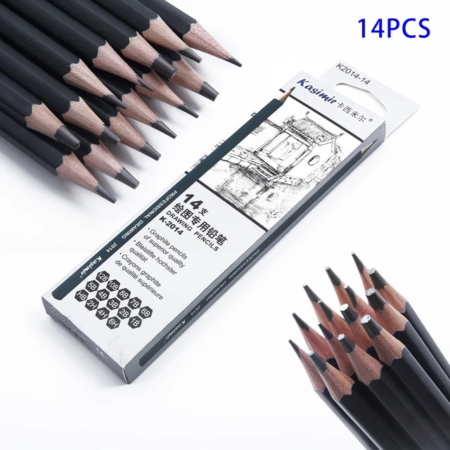 14 PIÈCES KIT de dessin crayon croquis de qualité supérieure 6H 12B ensemble EUR 8,51 - PicClick FR