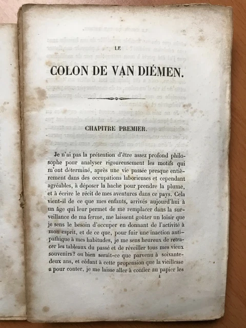 LE COLON DE Van Diémen - Aventure d'un émigrant - Charles Rowcroft ...
