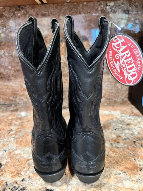 LAREDO 6860 COWBOY Boots Mens 13D Black Hawk Snip Toe Stitched Western ...