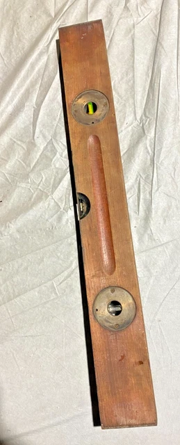 ANTIQUE STANLEY NO.30 Wooden Brass Spirit Level Adjustable Old Vintage ...