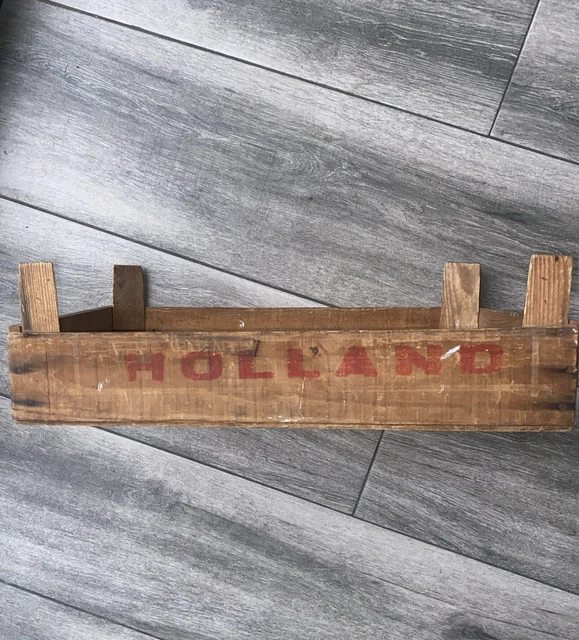 VINTAGE HOLLAND CRATE. Retro Wooden Fruit Box. £29.99 - PicClick UK