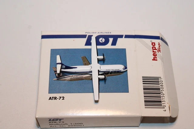 HERPA WINGS 1:500 Flugzeug 508001 ATR-72 LOT Polish Airlines OVP EUR 17 ...