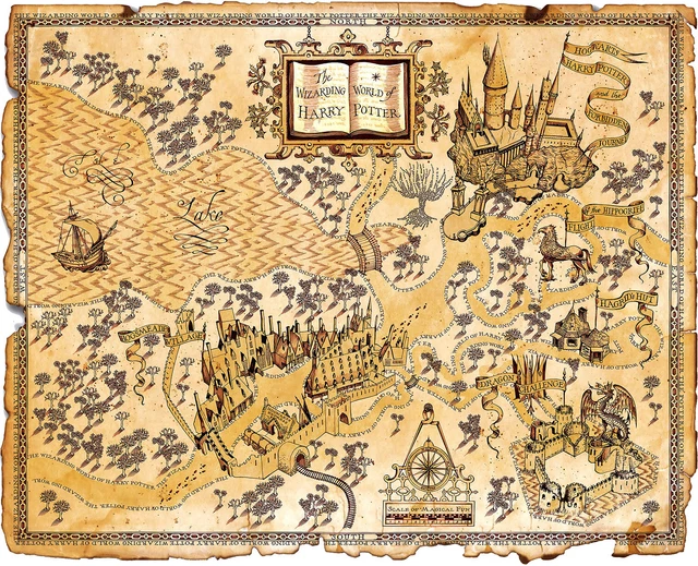 THE WIZARDING WORLD OF HARRY POTTER MAP Poster (A1 - A2) EUR 18,75 ...