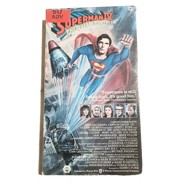 SUPERMAN IV THE Quest for Peace VHS 1987 Christopher Reeve Warner Bros ...