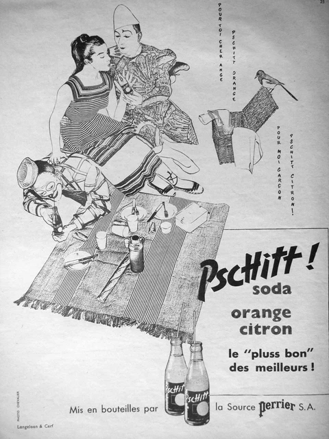 ANCIENNE PUBLICITE JOSEPHINE BAKER SODA LIMONADE PSCHITT, 42% OFF