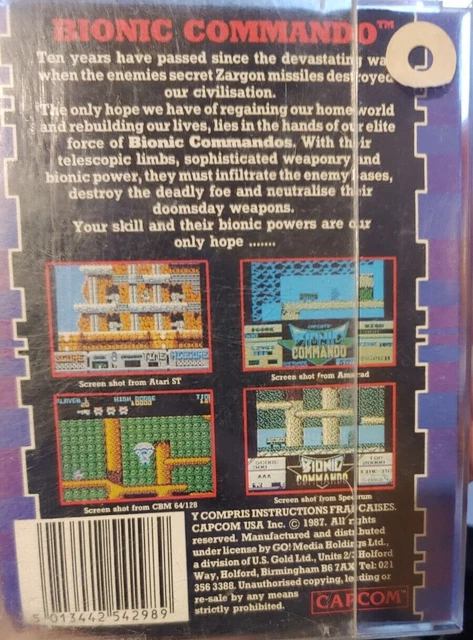 BIONIC COMMANDO (CAPCOM 1987) Schneider cassetta CPC (nastro, scatola, manuale) funziona EUR 24 ...