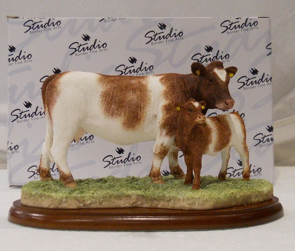 BORDER FINE ARTS Beef Shorthorn Cow and Calf A28332 £149.99 - PicClick UK