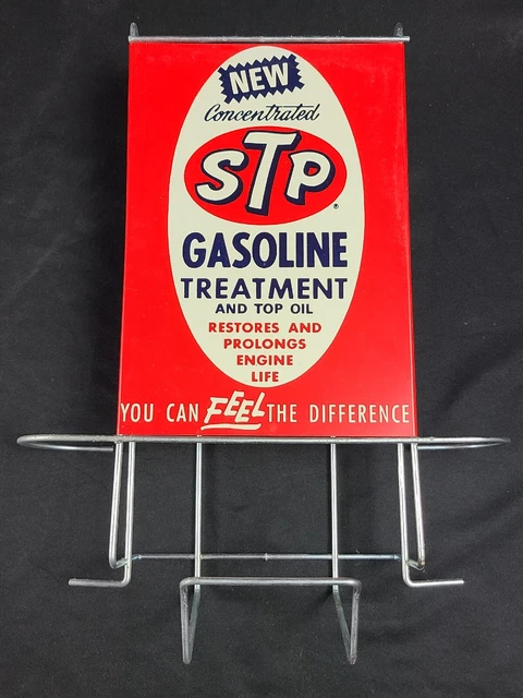 VINTAGE STP OIL Advertising Gasoline Service Station Display Rack Sign ...
