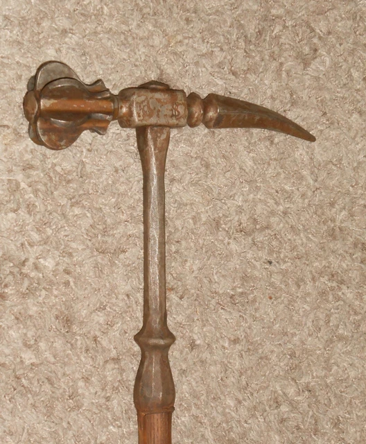 ANTIQUE CIRCA 1600 German War Hammer Flanged Mace Head Makers Mark 16th ...