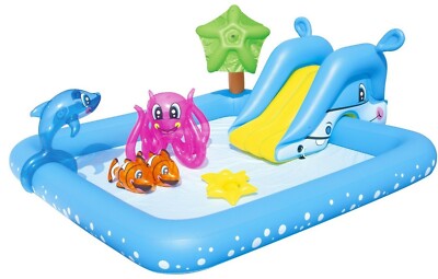 BESTWAY KINDERPOOL MIT Rutsche Planschbecken Waterplay Aufblasbar ...