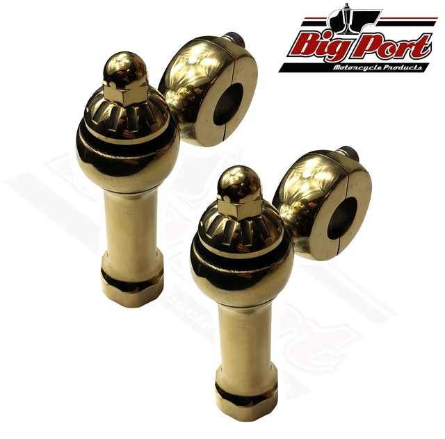 BRASS VINTAGE MOTORCYCLE 1" Handlebar High Riser Clamp Harley Bobber ...