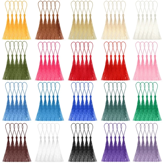 100 PCS DIY Keychain Supplies Bookmark Craft Bulk Tassels Decorative ...