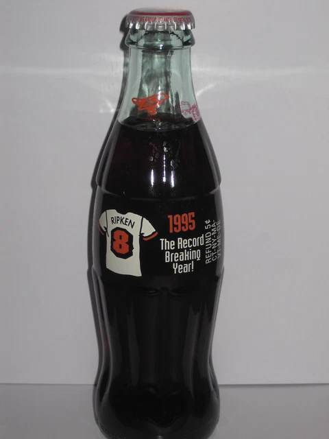 COCA COLA COKE CAL RIPKEN RECORD BREAKING YEAR 1995 8oz BOTTLE £14.19 ...