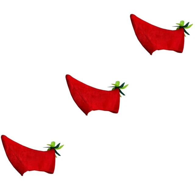 SET OF 3 Red Pepper Hat Novelty Party Prop Kids Role Play Hats £16.49 ...