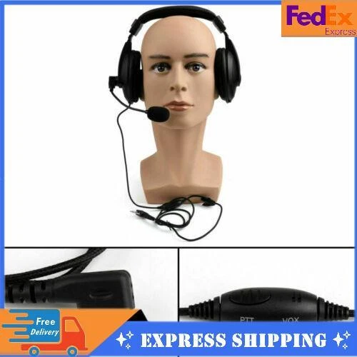 HEAVY DUTY TWO-SIDED Mic PTT Headset For Icom IC-V8/V82/V85/F21 F26 ...
