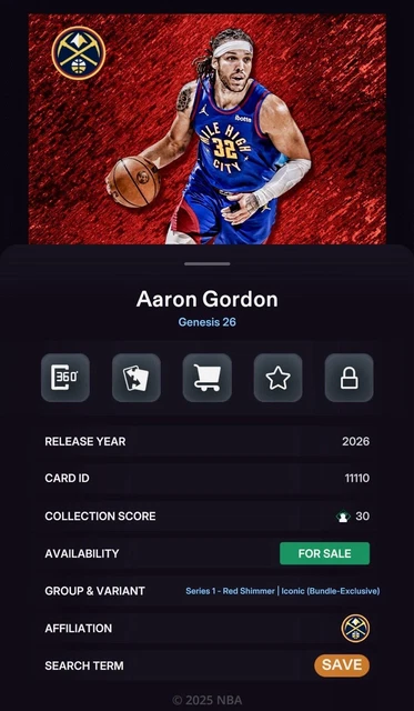 TOPPS NBA COLLECT 2026 Aaron Gordon Red Shimmer Iconic $5.00 - PicClick AU