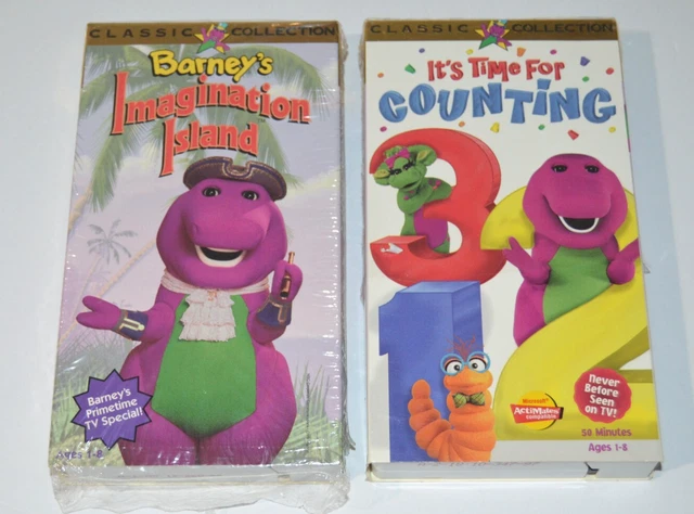 BARNEY’S IMAGINATION ISLAND VHS 1994 It's Time For Counting White Tapes ...