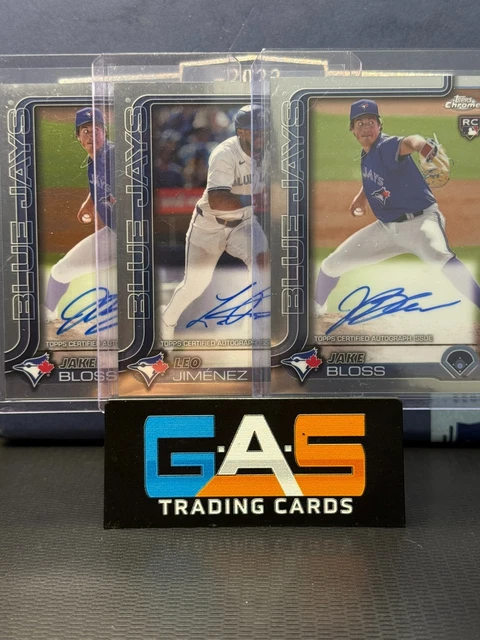 2025 TOPPS CHROME Toronto Blue Jays Rookie Auto 3 Card Lot - Jake Bloss ...