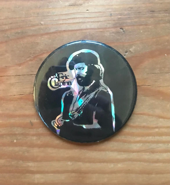 VINTAGE LATE 70S ERIC CLAPTON LARGE prismatic prism badge button pin ...