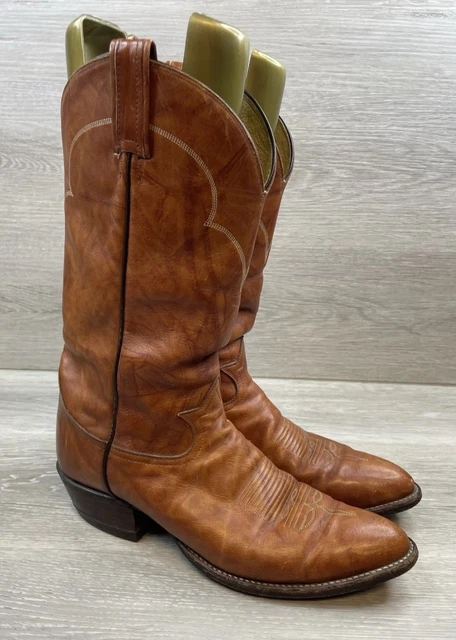 TONY LAMA MEN’S 9 Tan Brown Leather Western Cowboy Boots Style 5084 ...