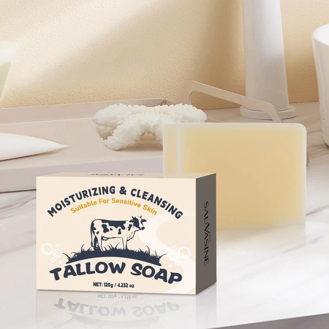 HANDMADE BEEF TALLOW Soap Bar Face & Body Cleansing Skin Moisturizer ...