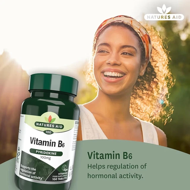 NATURES AID VITAMIN B6 100mg Tablets Energy & Nervous System 100 Pack £ ...