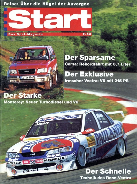 START OPEL MAGAZIN 1998 2/98 Monterey Irmscher Vectra i30 Camaro ...
