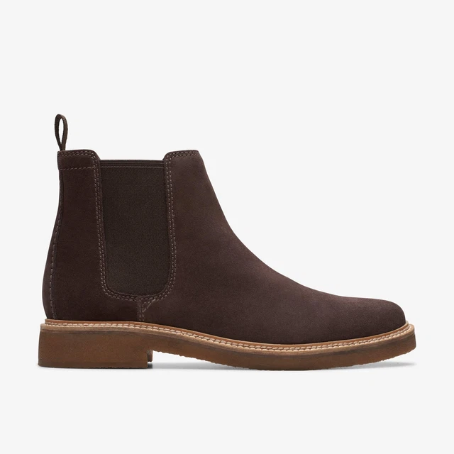 CLARKS MENS CLARKDALE Easy Dark Brown Suede Ankle Boots,Chelsea Boots ...