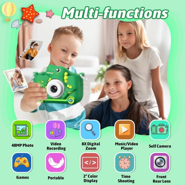 CHILDREN CAMERAS, DINOSAUR Series, Kids Camera, Toddler Digital Video ...