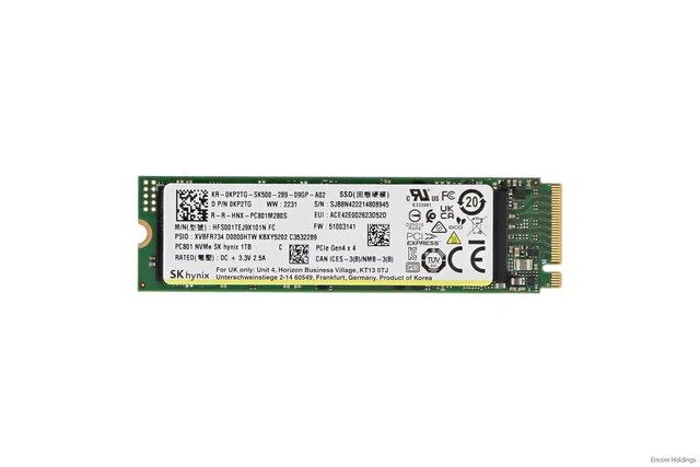 KP2TG SK HYNIX 1TB PC801 NVMe SSD PCIe Gen4 x 4 HFS001TEJ9X101N 0KP2TG ...