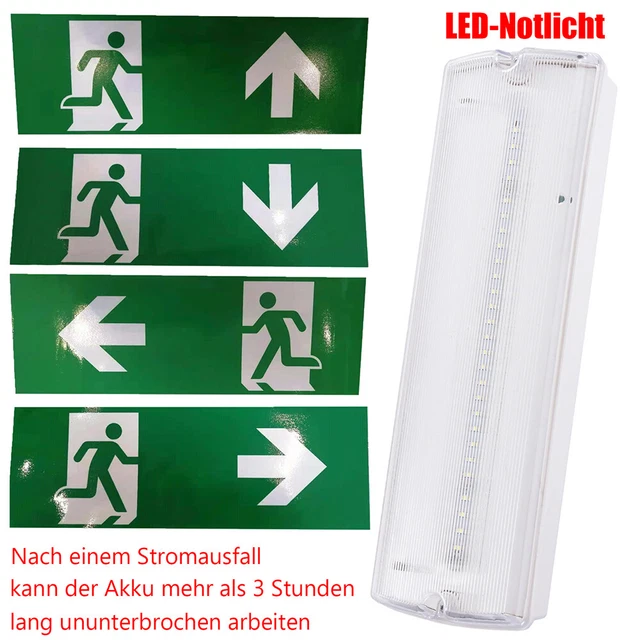 NOTLEUCHTE NOTAUSGANG EXIT Sign Fluchtwegleuchte LED Notlicht Akku ...