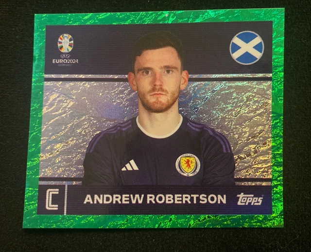 TOPPS EURO 2024 Sticker Andrew Robertson Captain Green Foil Parallel £0 ...