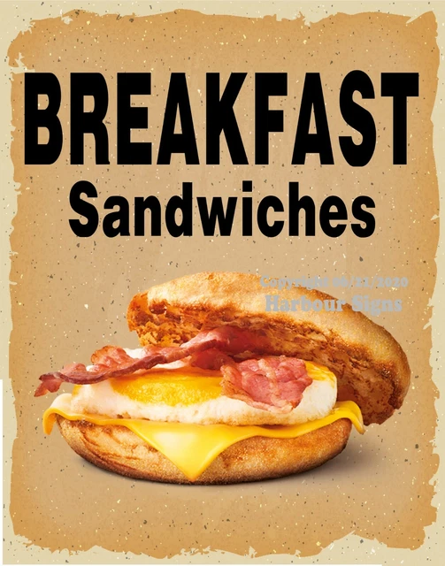 BREAKFAST SANDWICHES DECAL (CHOOSE YOUR SIZE) V Food Truck Concession ...