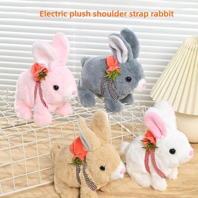 ELECTRIC PLUSH RABBIT Simulation Electric Plush Backpack Rabbit Ears ...