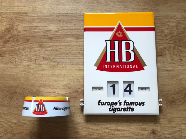 VINTAGE ORIGINAL HB Cigarettes Car Racing Wall Calendar Not Enamel Sign ...
