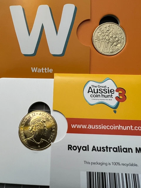 AUSTRALIA 2022-THE GREAT Aussie Coin Hunt 3 Alphabet Letter W $1 Coin ...