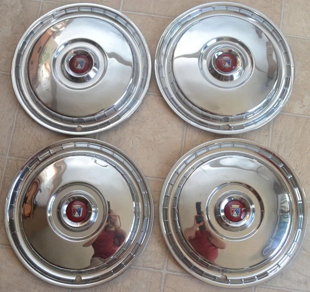 1955-1956 FORD FAIRLANE & Thunderbird Hubcaps, Set of 4, 15" Wheel Rim ...