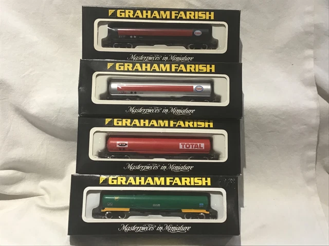 GRAHAM FARISH N GAUGE JOB LOT OF 4x VARIOUS 100 TON TANKER WAGONS £99. ...